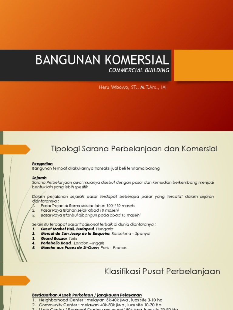 Materi Commercial Typology Building Types | PDF