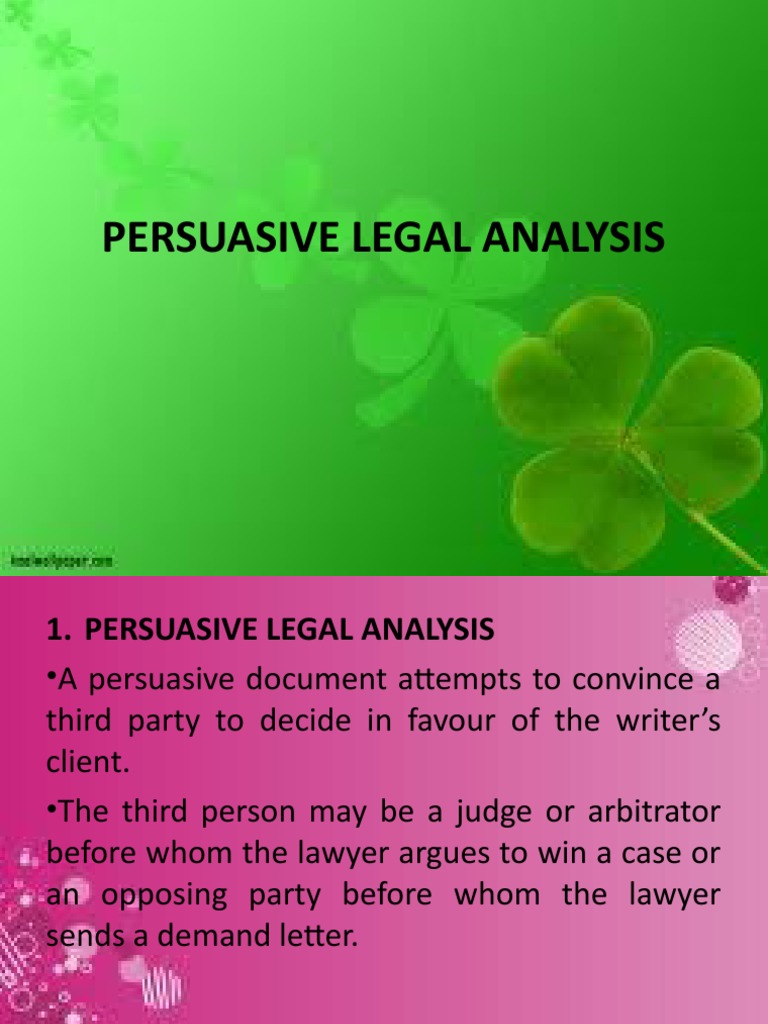 Persuasive Legal Analysis Guide | PDF | Brief (Law) | Appeal