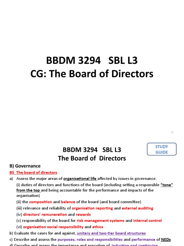 SBL Governance III | PDF | Career & Growth | Business