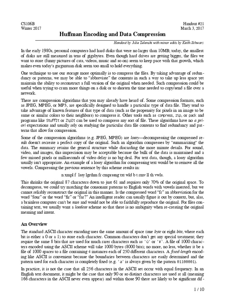 210 Huffman Encoding | PDF | Data Compression | Code