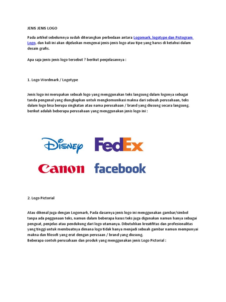 Jenis-Jenis Logo dalam Desain Grafis | PDF | Karier & Perkembangan