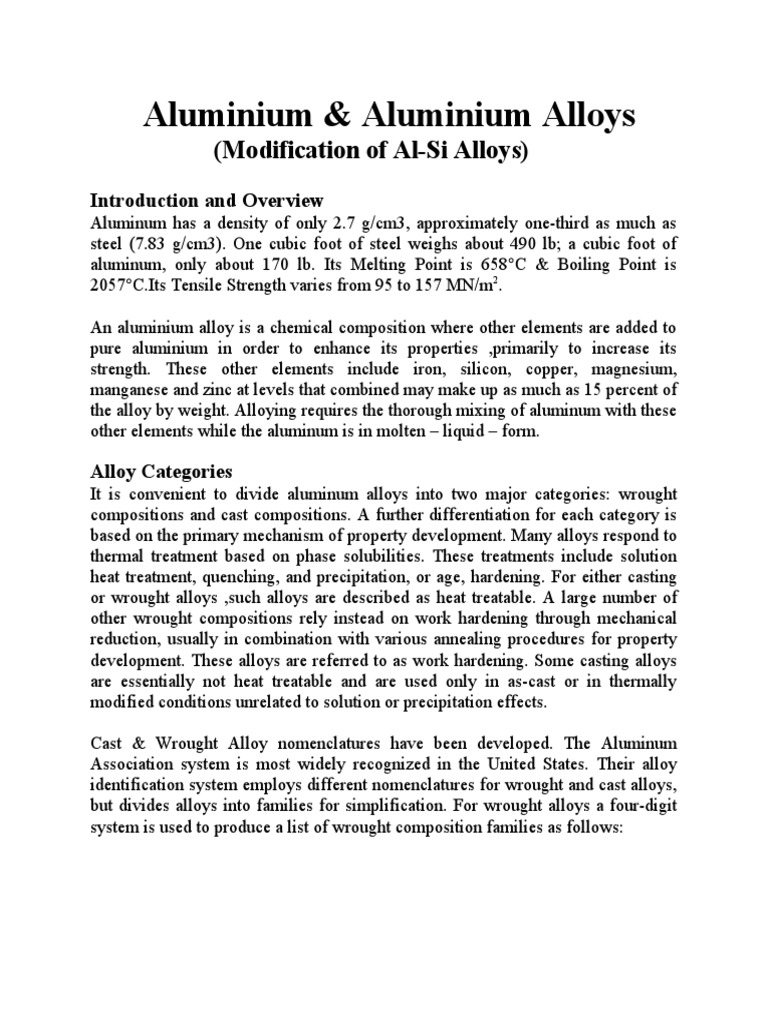 Review of Silumin | PDF | Alloy | Heat Treating