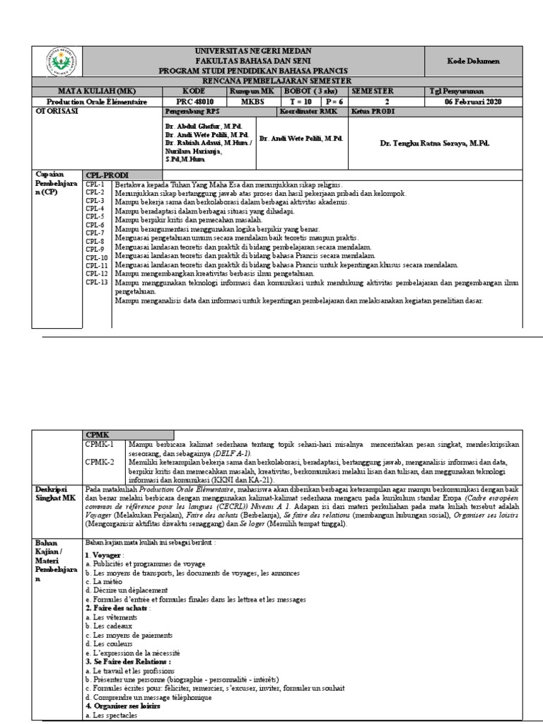 RPS - POE (SMTR Genap 2020) | PDF