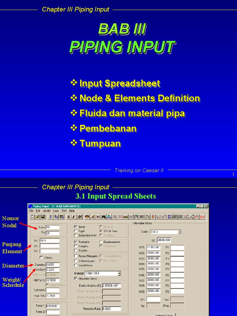Piping Input Piping Input | PDF | Pipe (Fluid Conveyance) | Mechanical ...