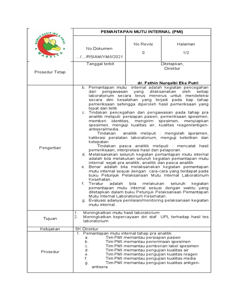 037 Pemantapan Mutu Internal | PDF