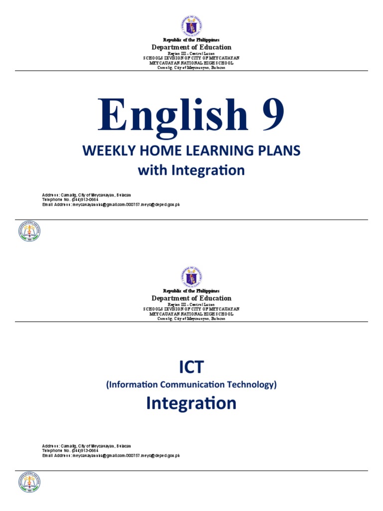 Weekly Home Learning Plans: English 9 | PDF | Educational Technology ...