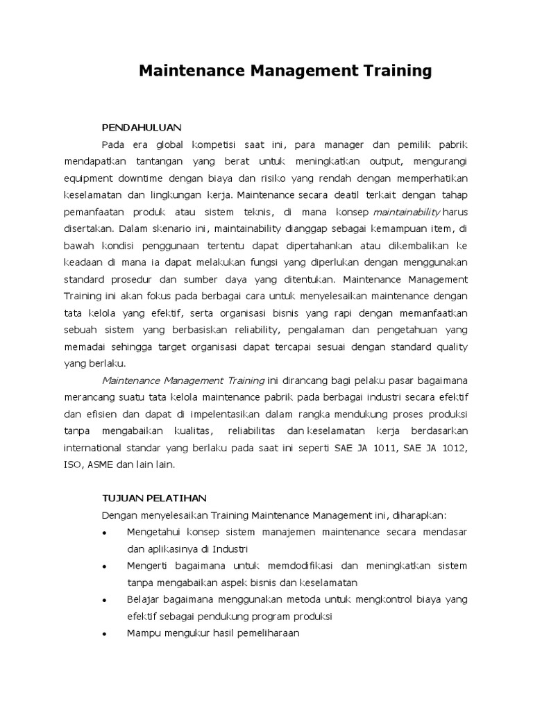 Maintenance Management | PDF