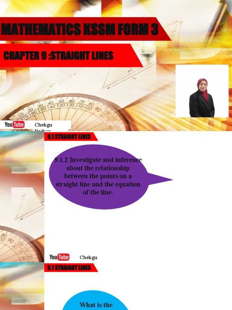 Mathematics KSSM Form 3: Chapter 9:straight Lines | PDF | Line ...