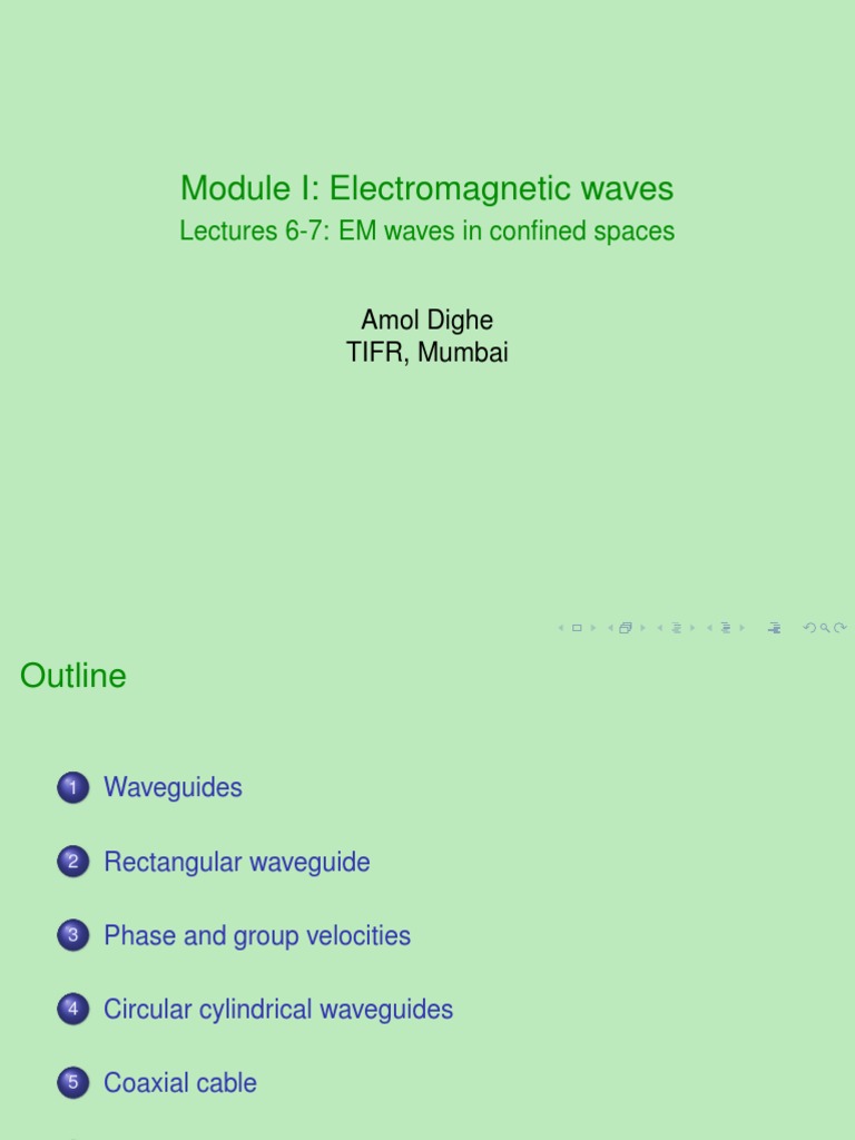 EM Waves in Waveguides and Cavities | PDF | Waveguide | Motion (Physics)