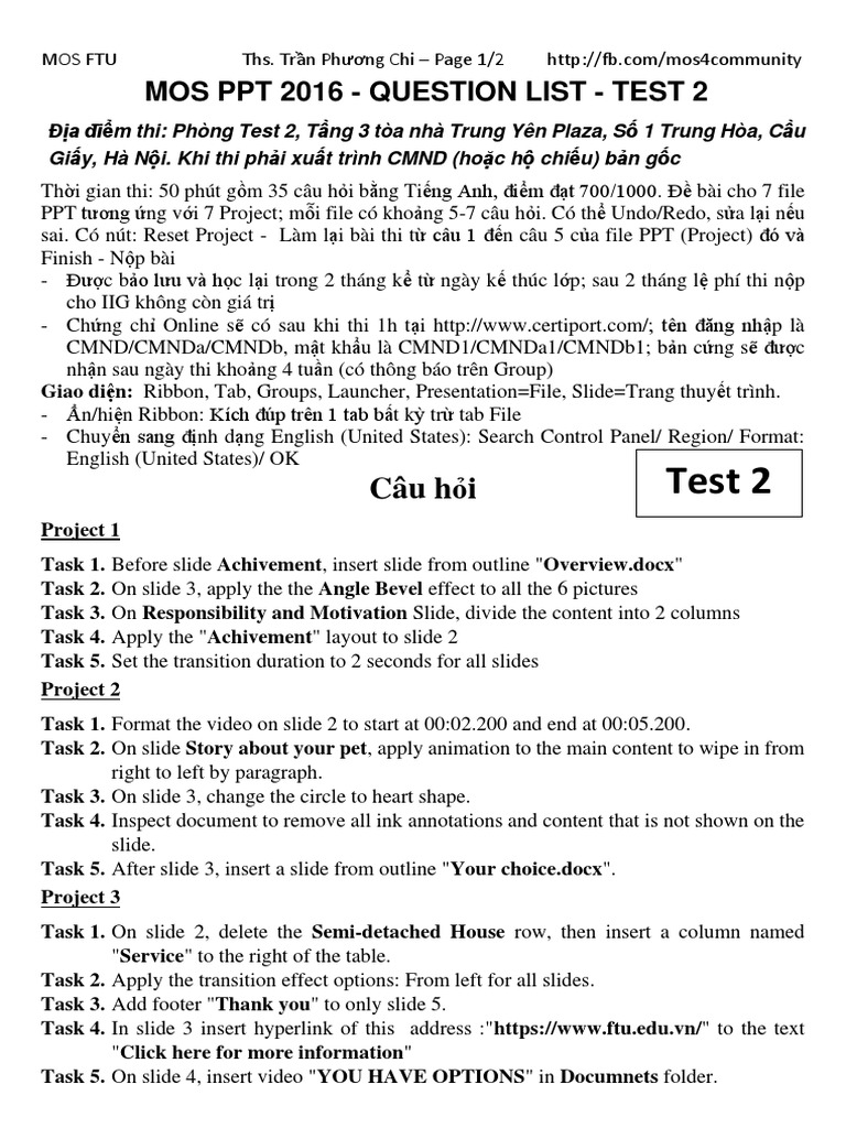 Question MOS PPT 2016 - Test 2 | PDF