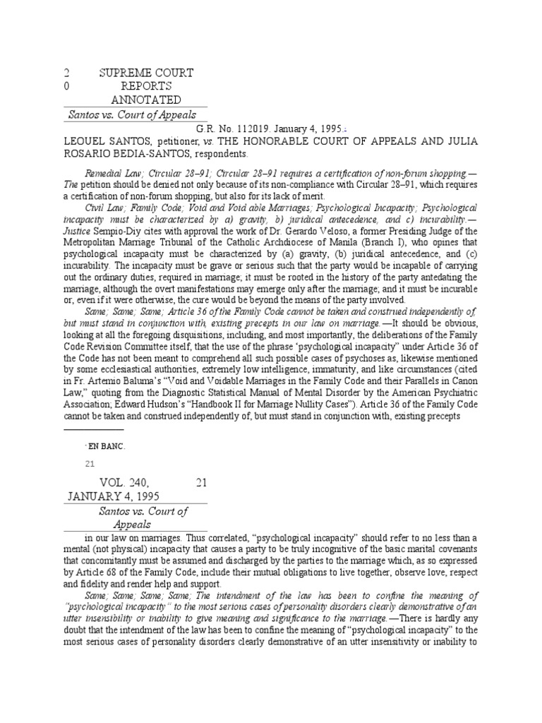 Santos vs. Court of Appeals | PDF