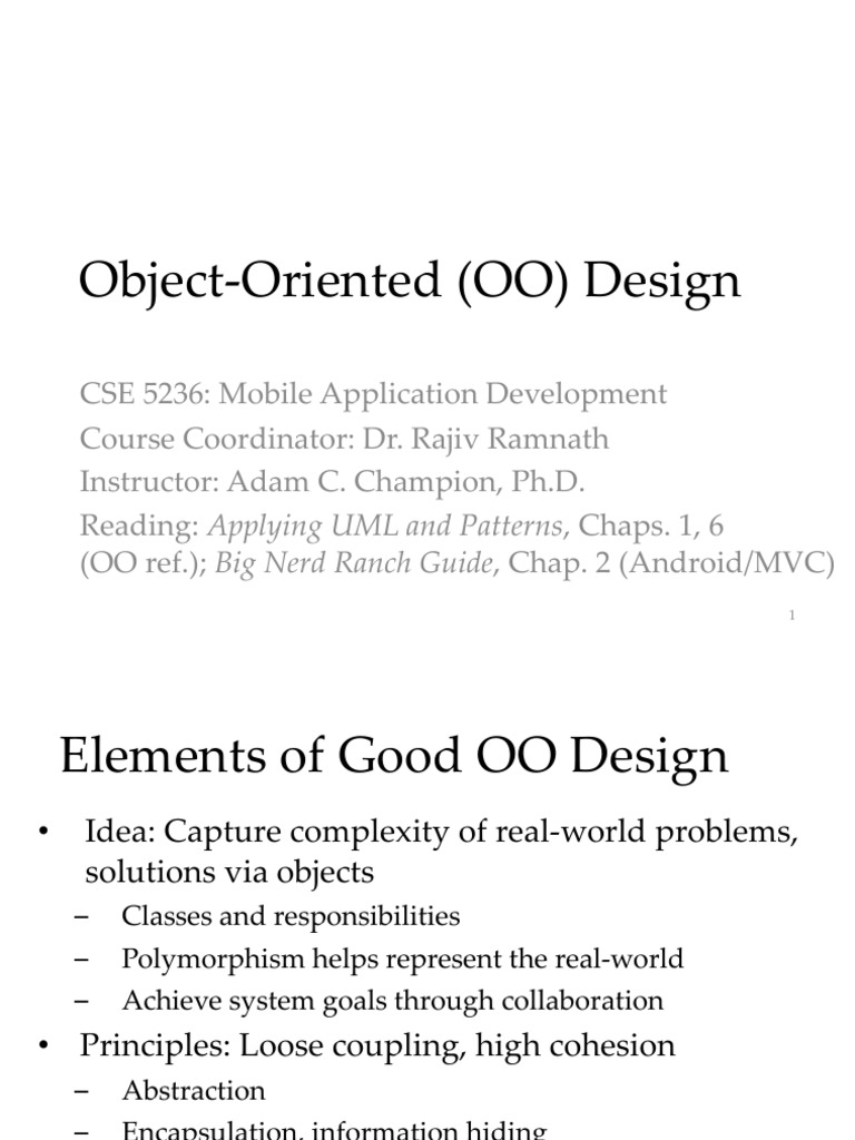 Object Oriented Oo Design Pdf Class Computer Programming Method Computer Programming