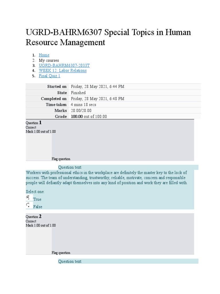 Rorschach in HRM Ethics and Success | PDF | Business Ethics | Value ...