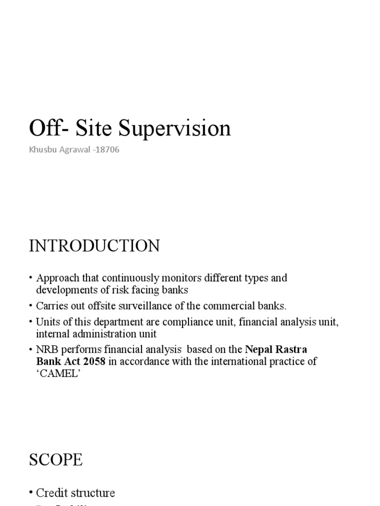 Off-Site Supervision in Nepal's Banking | PDF