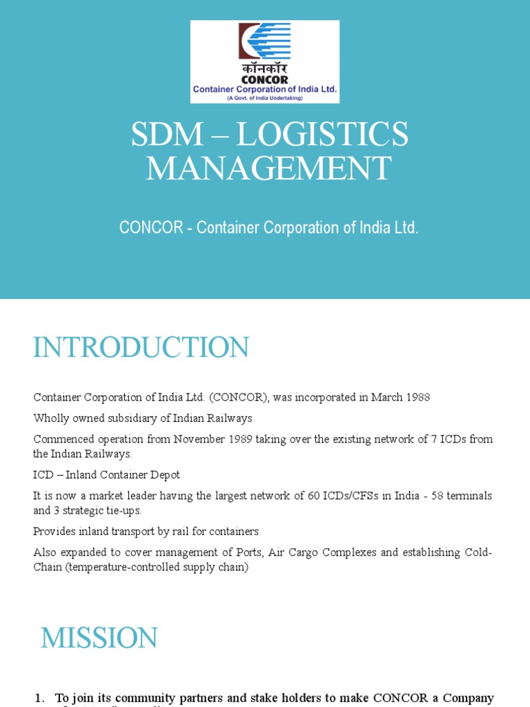 Concor India | PDF | Cargo | Logistics