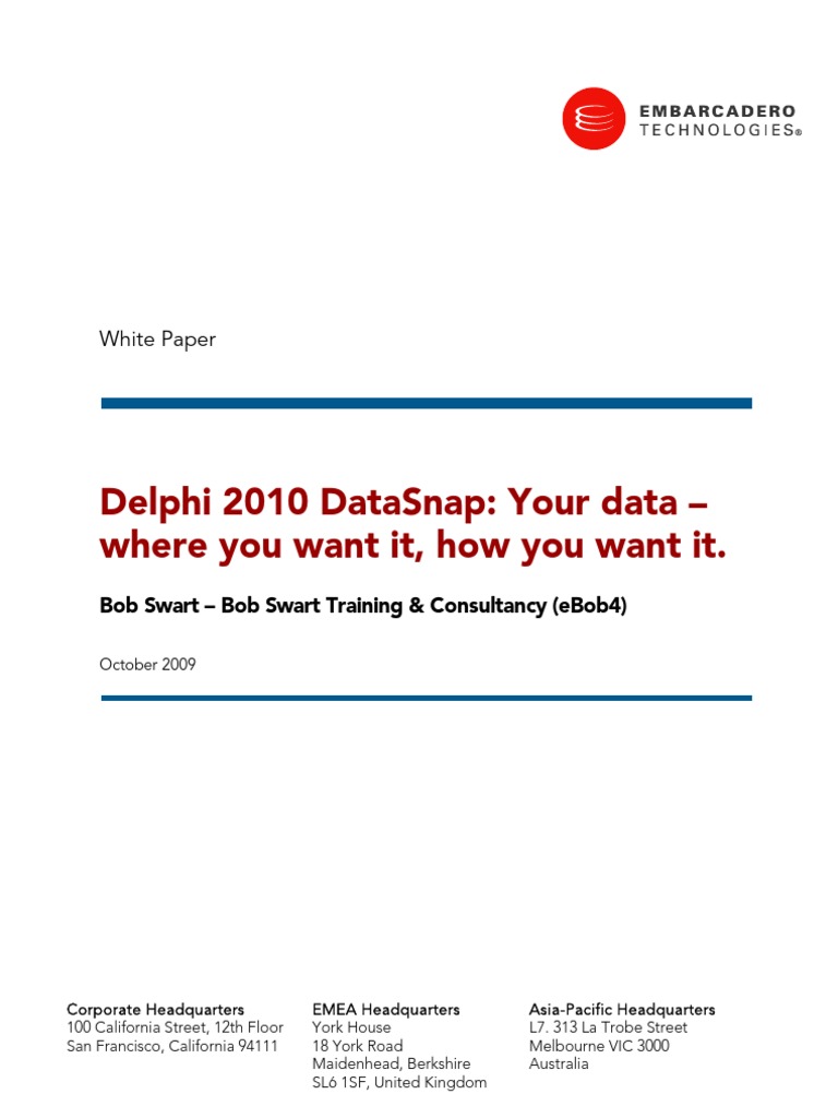 Delphi 2010 DataSnap | PDF | Hypertext Transfer Protocol | Port (Computer Networking)