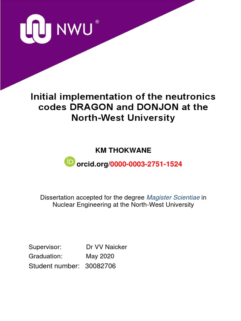 Neutronics Codes DRAGON and DONJON Implementation | PDF | Nuclear Power ...
