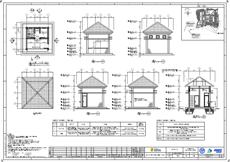 1-000-C-0005-02 Architectural Security Post Plan, View and Section ...