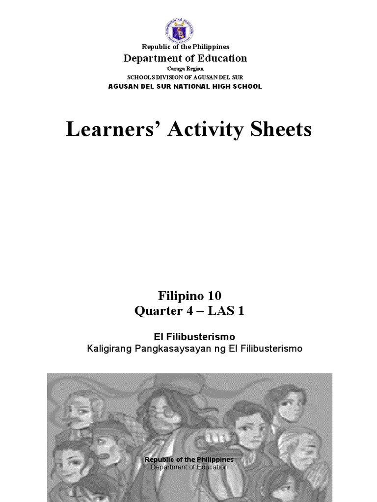 Learners' Activity Sheets: Filipino 10 Quarter 4 - LAS 1 | PDF
