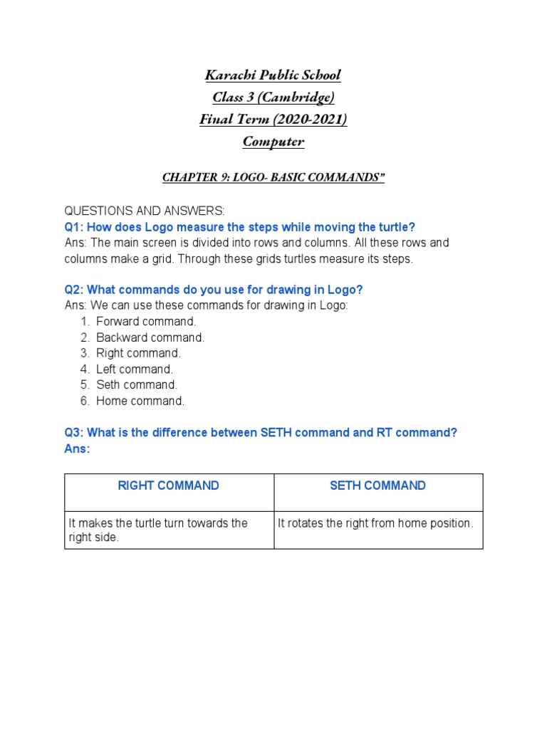 Logo Basic Command S | Descargar gratis PDF | Computer Science | Computing