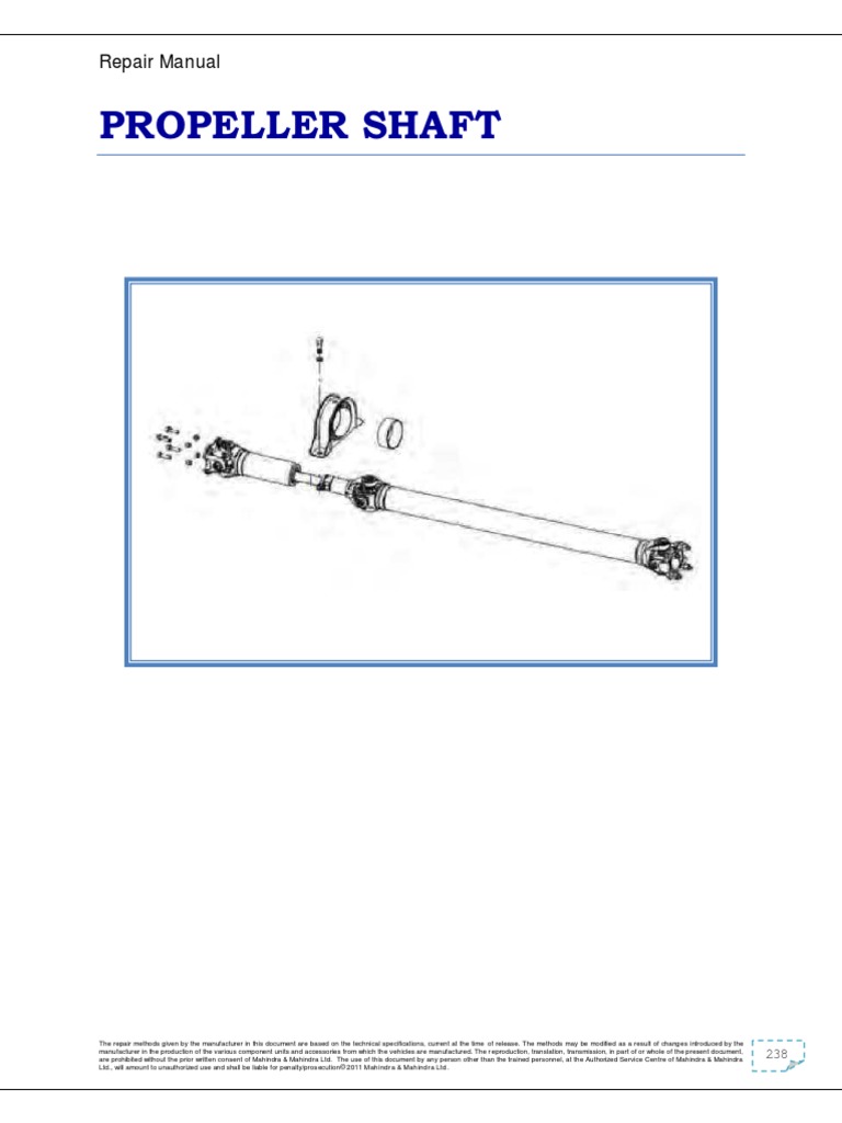 Clutch Propeller Shaft: Repair Manual Repair Manual | PDF | Axle ...