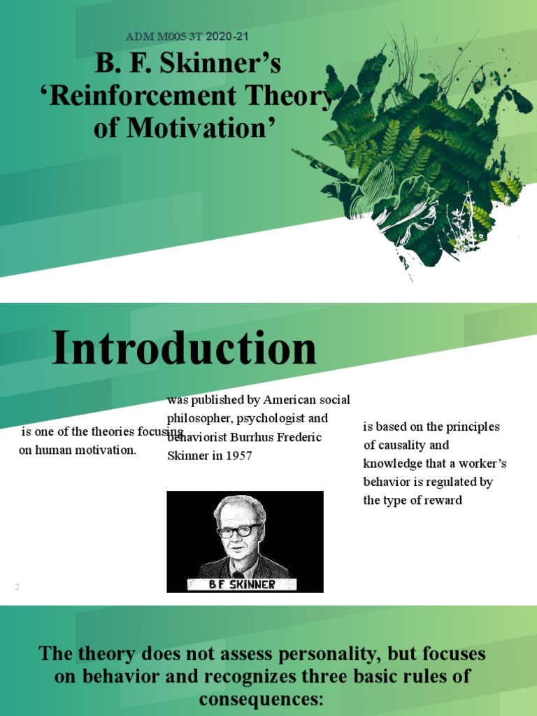 B. F. Skinner's Reinforcement Theory of Motivation' | PDF ...