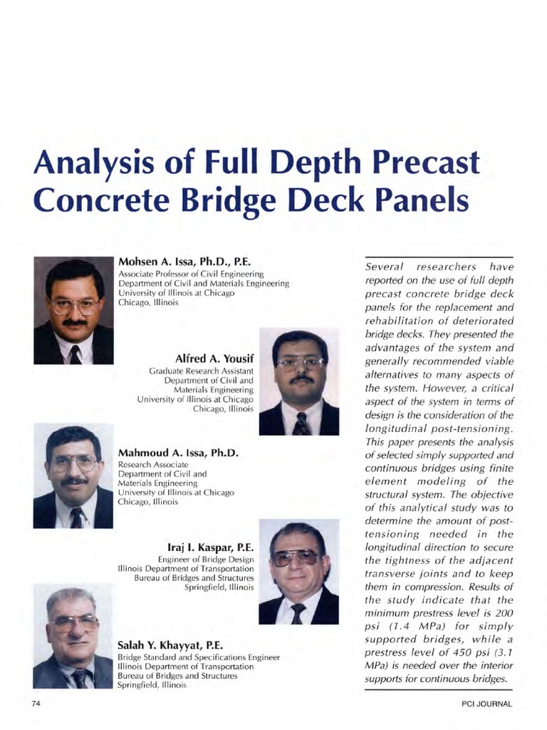 Analysis of Precast Bridge Deck Panels | PDF | Prestressed Concrete | Materials