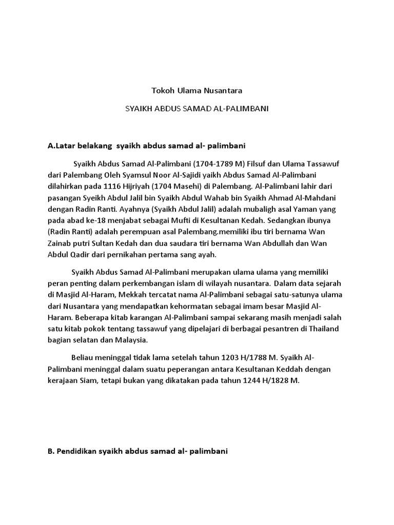 Syaikh Abdus Samad | PDF