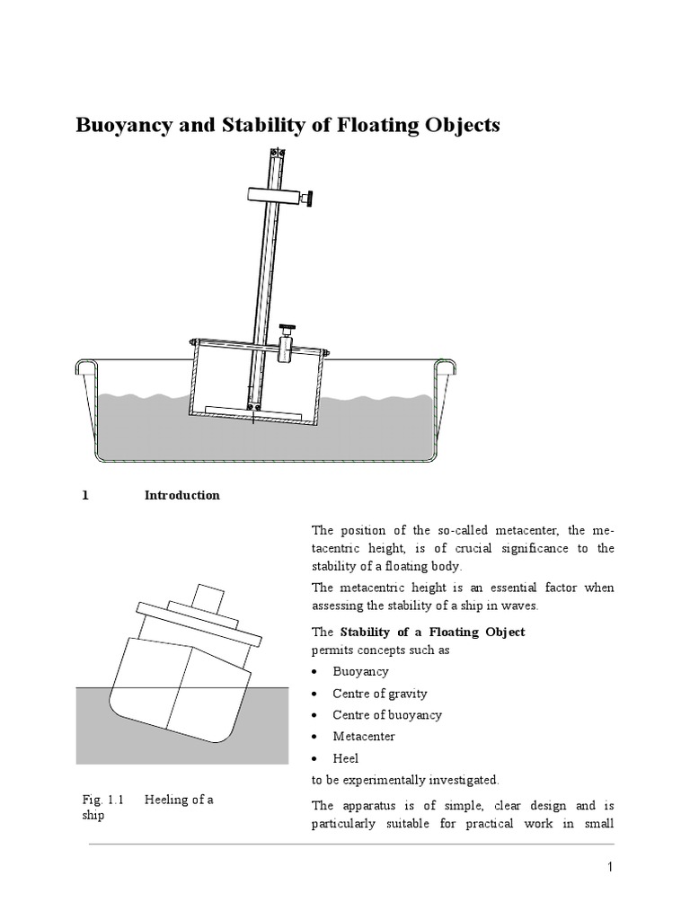 Buoyancy and Stability of Floating Object | PDF | Buoyancy | Metrology
