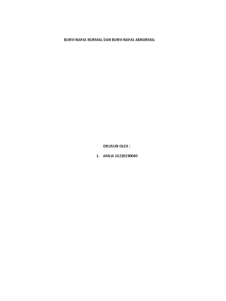 Bunyi Napas Normal dan Abnormal | PDF