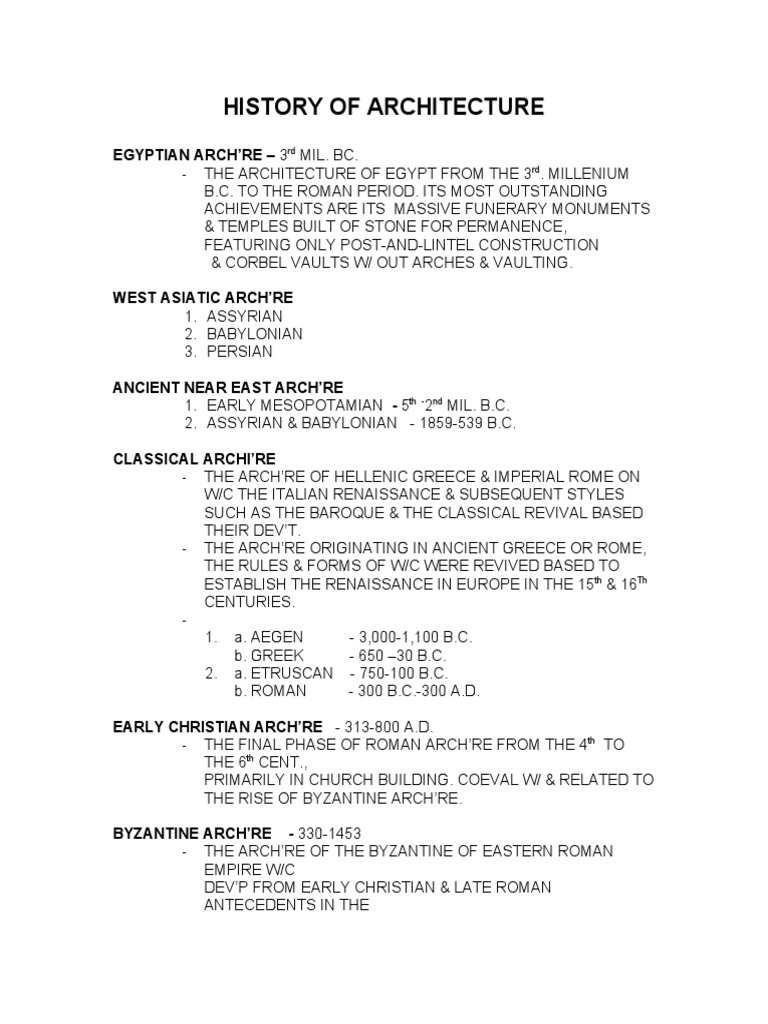 History of Architecture: Egyptian Arch'Re - 3 | PDF | Gothic ...