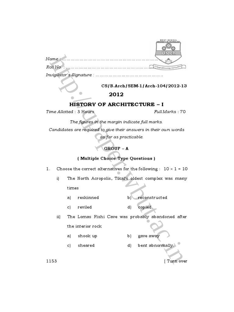 HT TP: //qpa Pe R.W But .Ac .In: 2012 History of Architecture - I | PDF