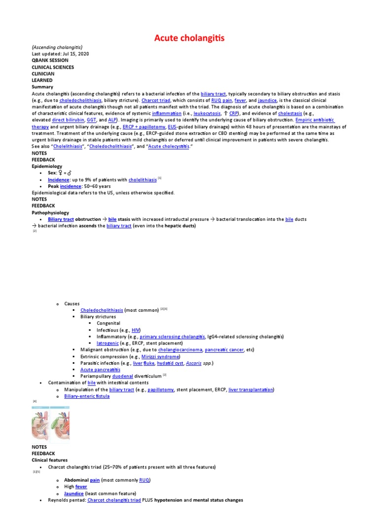 Acute Cholangitis | PDF | Exocrine System | Gastroenterology
