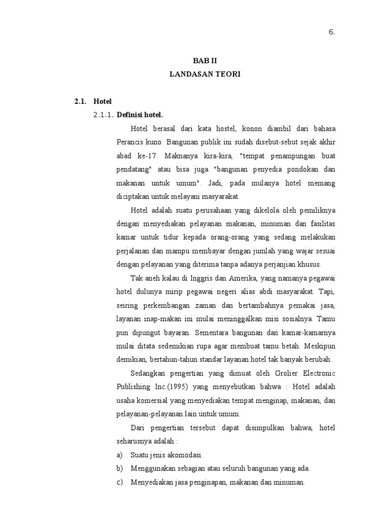 Definisi dan Tujuan Hotel | PDF