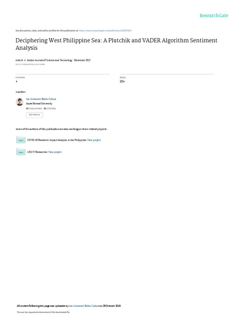 West Philippine Sea Research Article | PDF | Science | Computing And ...