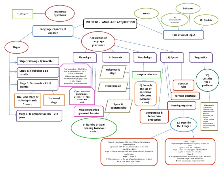 Language Acquisition Mind Map | PDF | Language Acquisition | Syntactic ...