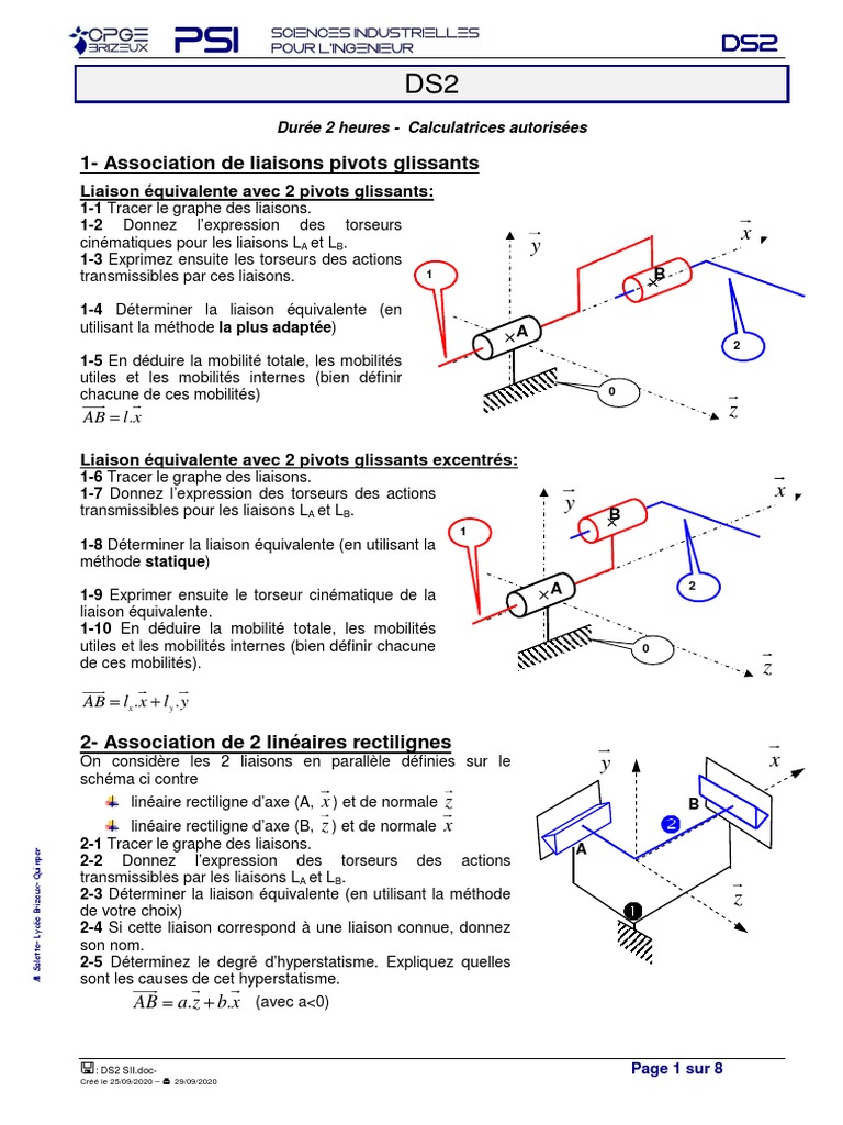 Analyse des liaisons mécaniques SII | PDF | Mécanique | Mécanique ...