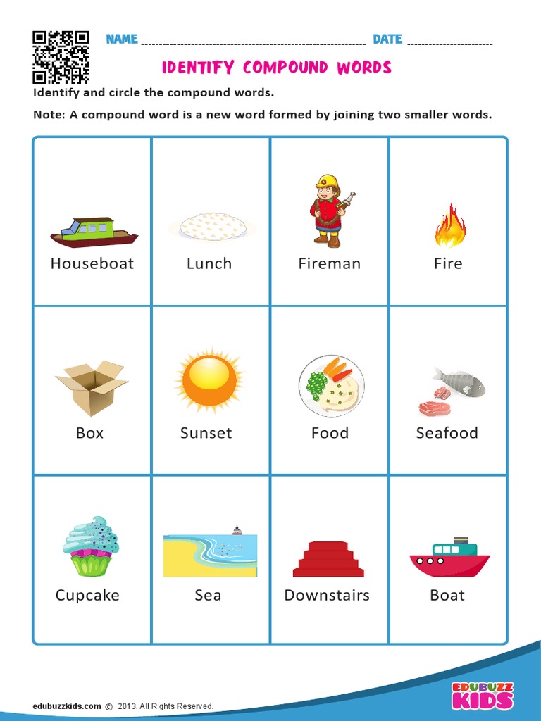Identify Compound Words: Houseboat Fire Lunch Fireman | PDF