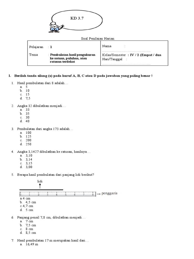 Bank Soal KLS 4 MTK SMT2 | PDF