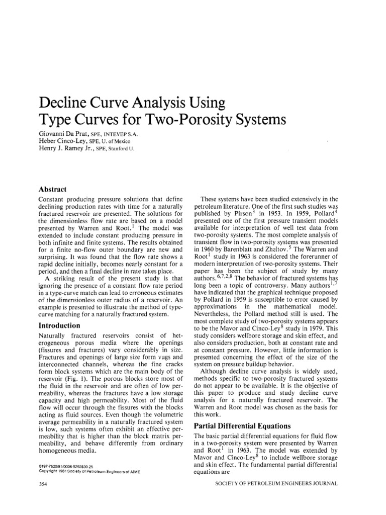 SPE 009292 (DaPrat) Decline Curve Analysis Using Type Curves For Two ...