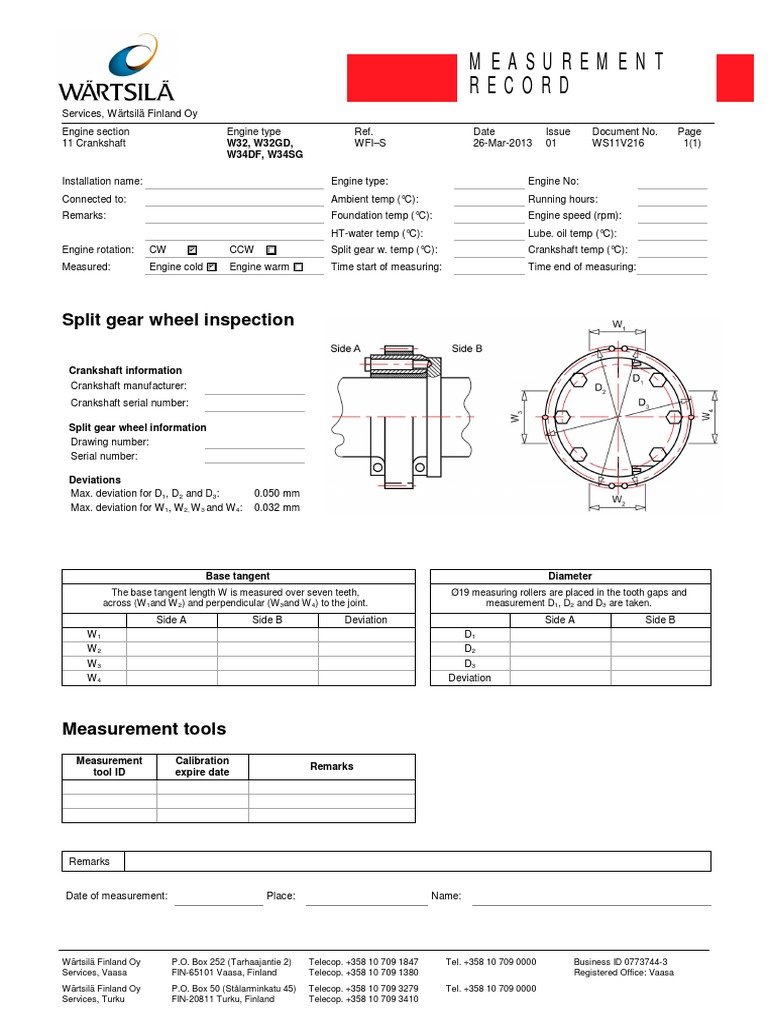 Measurement - Split Gear - Wfi - ws11v216 - 01gb | PDF | Gear ...
