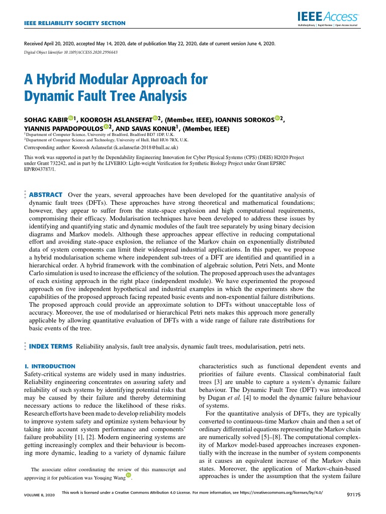 A Hybrid Modular Approach For Dynamic Fault Tree Analysis: Ieee Reliability Society Section ...