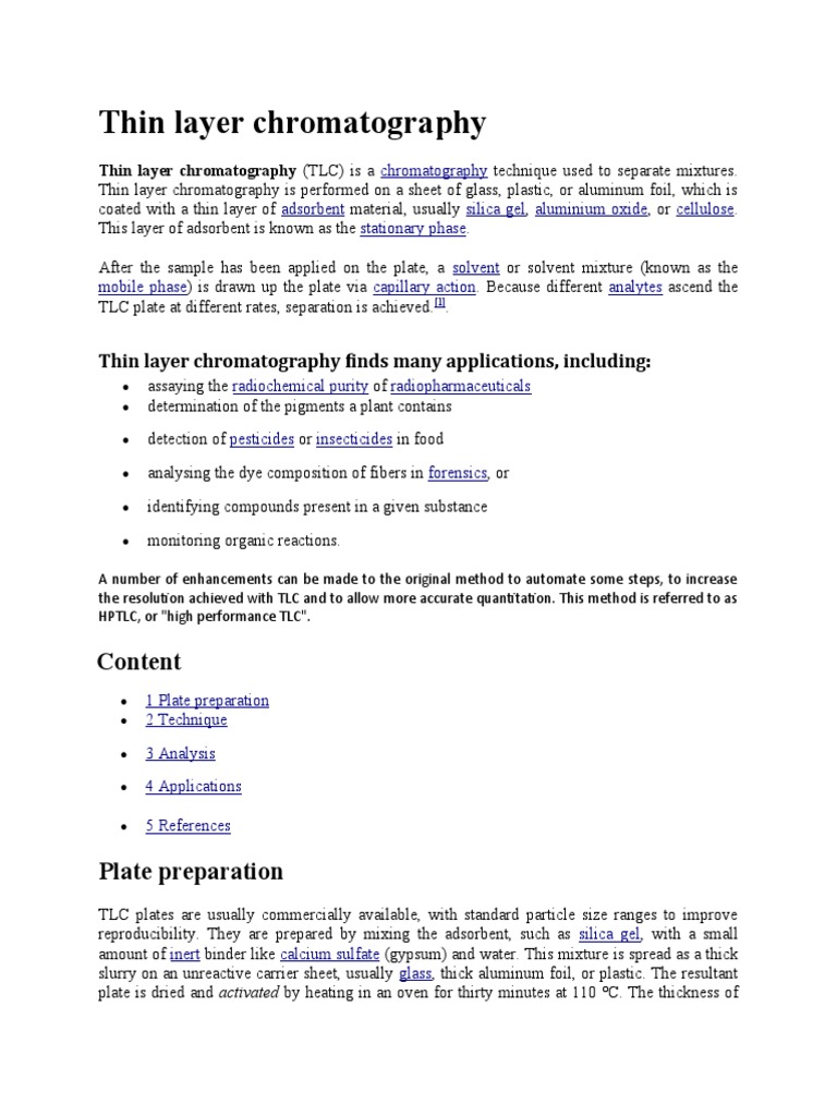 Thin Layer Chromatography | PDF | Thin Layer Chromatography | Chromatography