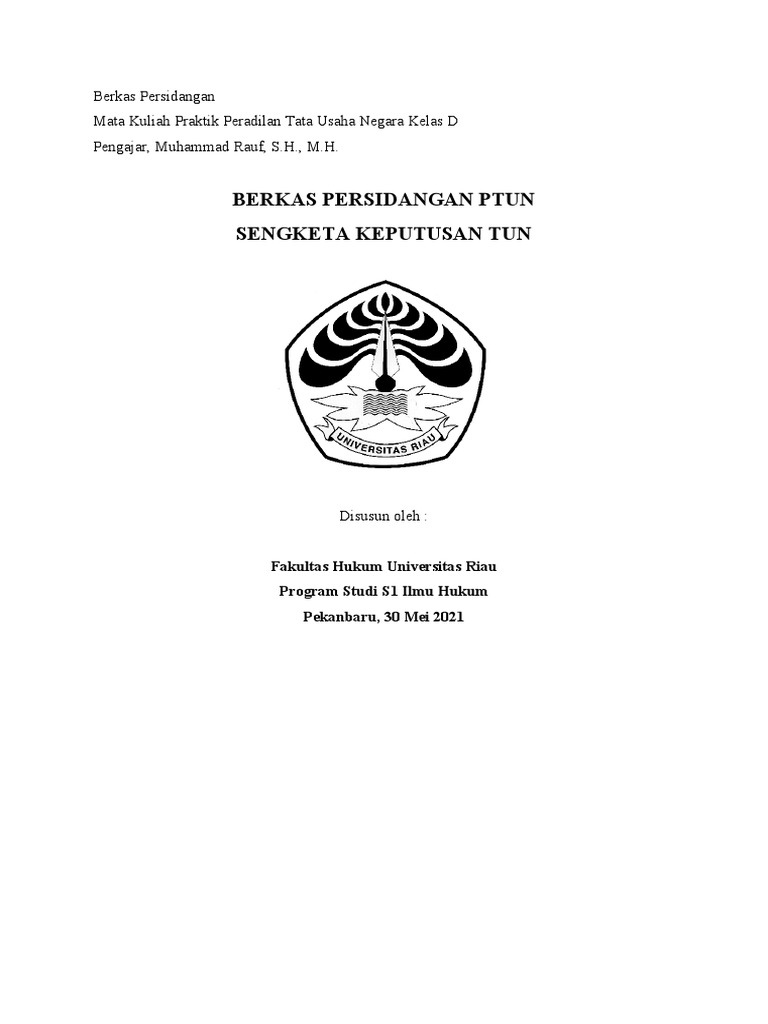 Berkas Persidangan TUN | PDF