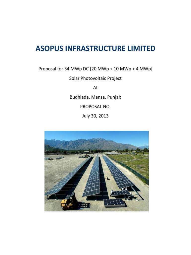 Asopus 34 MWP DC PROPOSAL | PDF | Photovoltaics | Solar Power