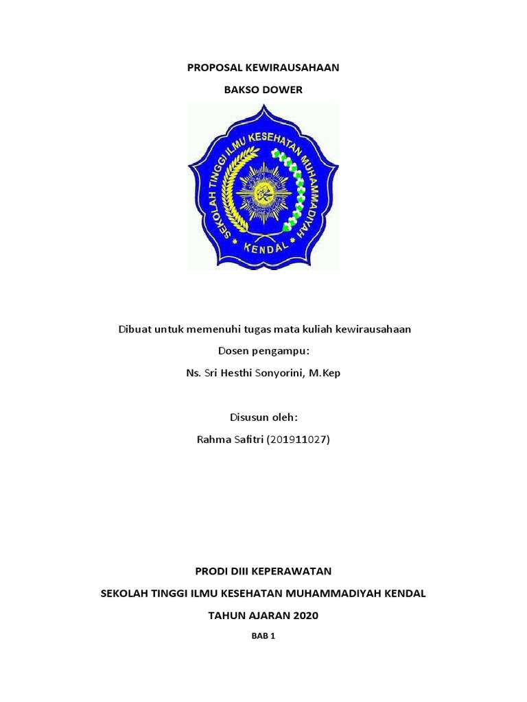 Proposal Usaha Bakso Dower Pedas | PDF