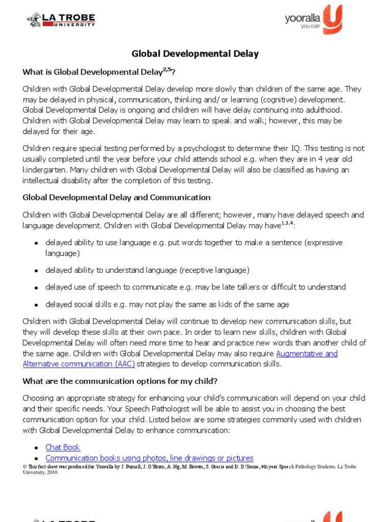 Global Developmental Delay | PDF | Developmental Disabilities ...