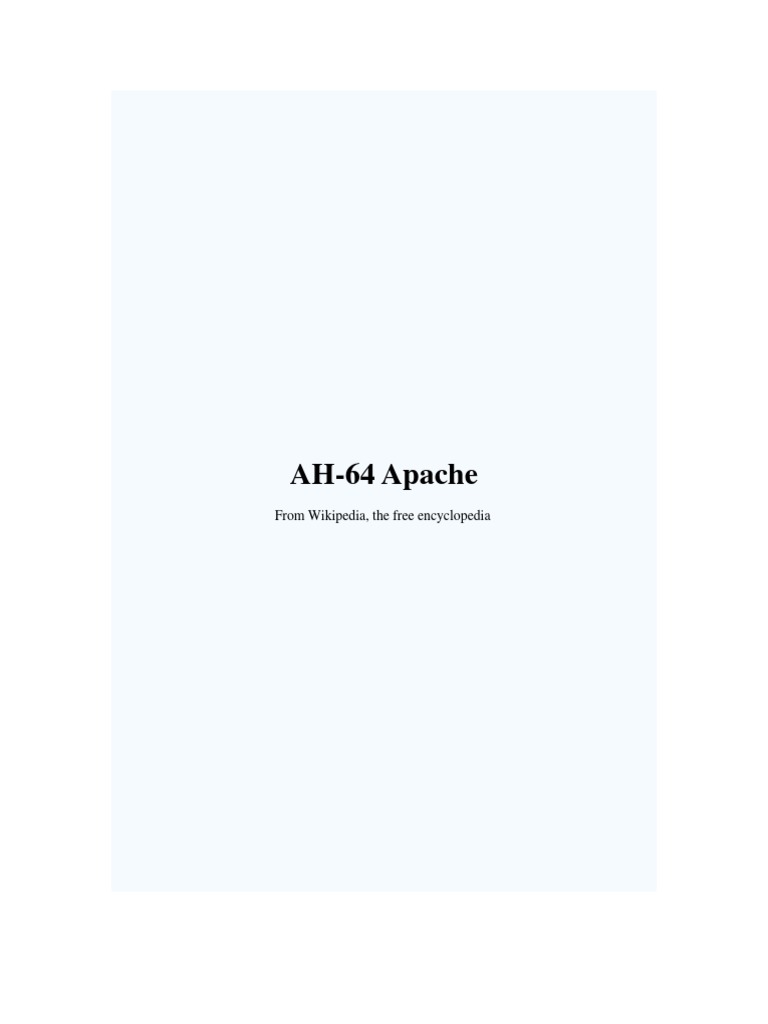 AH-64 Apache | PDF | Military Aircraft | Military Technology