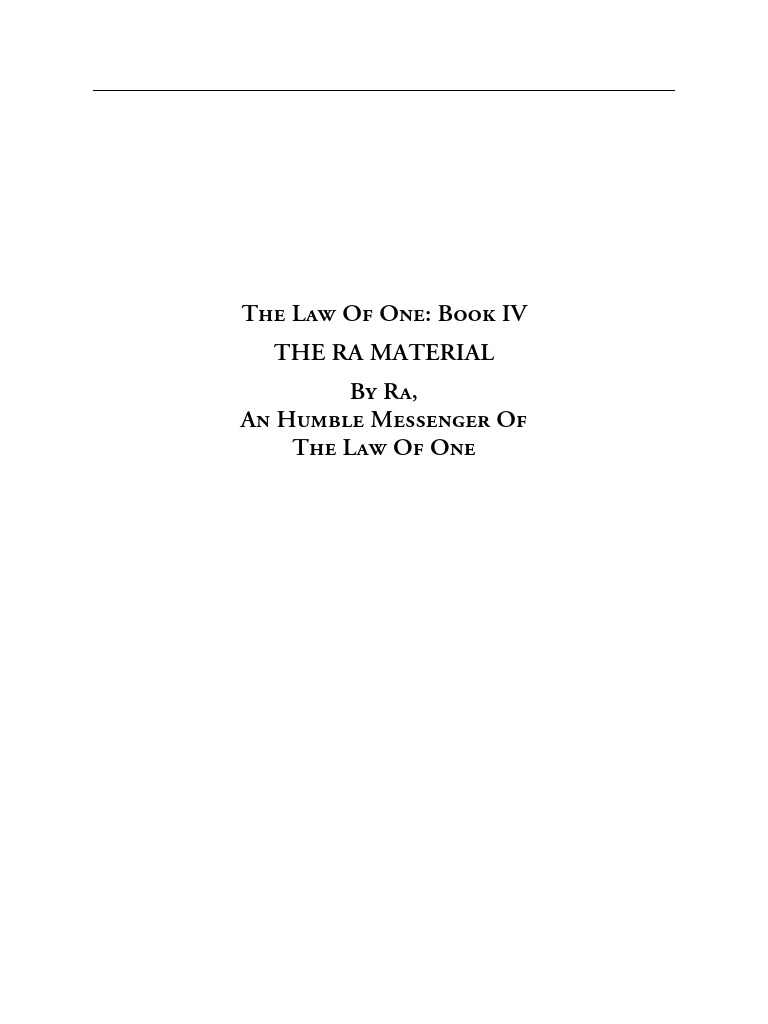 The Law of One Book 4 | PDF | Major Arcana | Mind