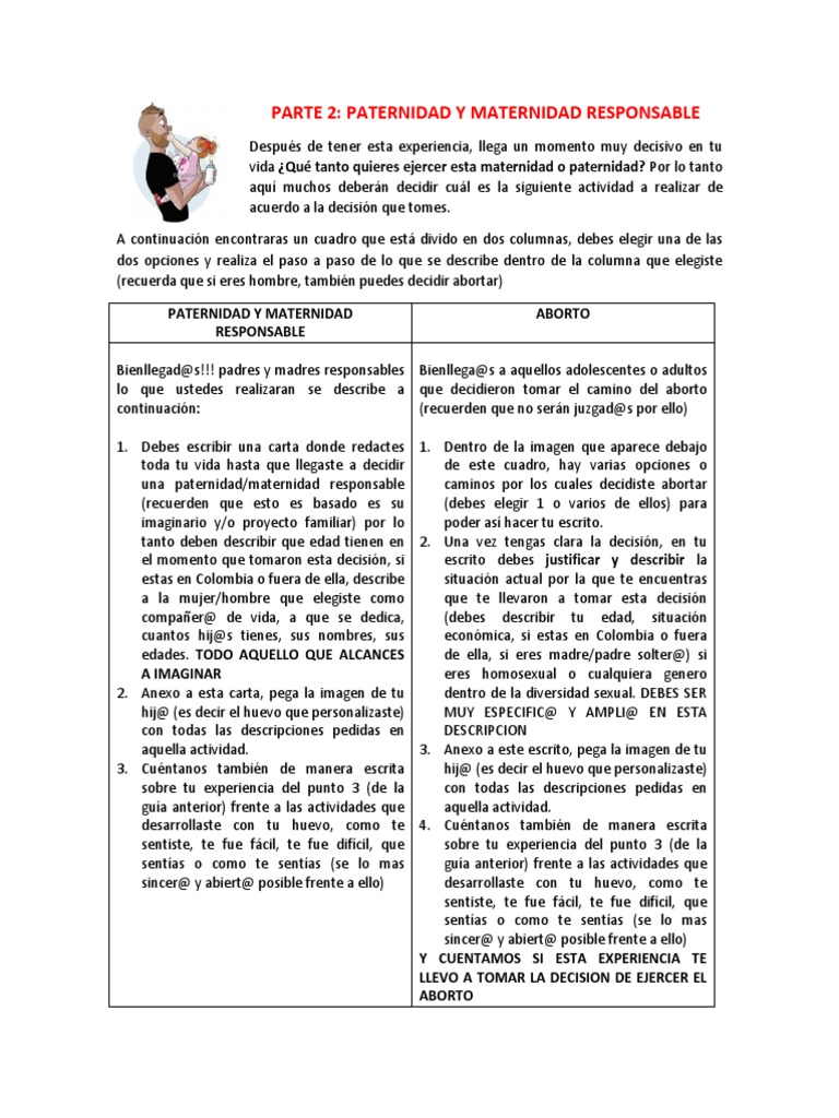 Guia No. 1 Parte 2 Paternidad y Maternidad Responsable | PDF | Familia | Sociedad